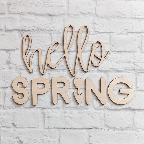 HELLO SPRING Unfinished Wood Various Sizes Wooden Blanks | Etsy