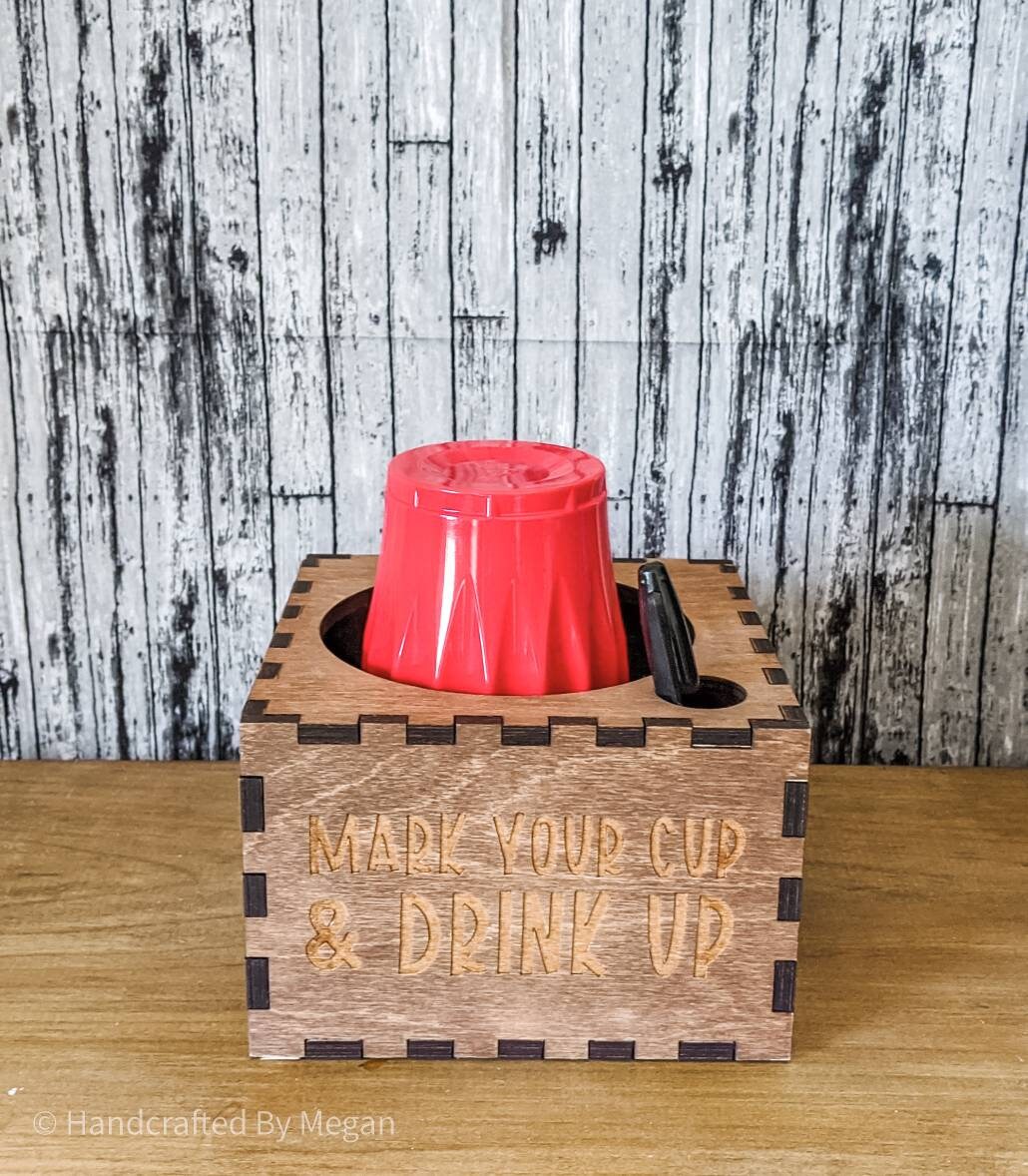 Solo cup holder Laser Cut Painted Farmhouse Decor | Etsy