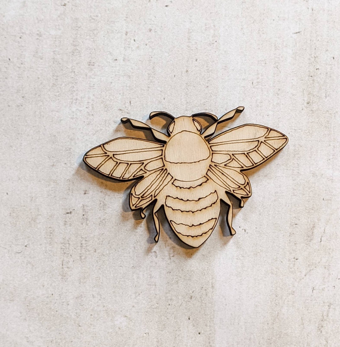 BEE SHAPE Unfinished 1/4" Wood - 4.25 Inch - Wooden Blanks - Wooden ...
