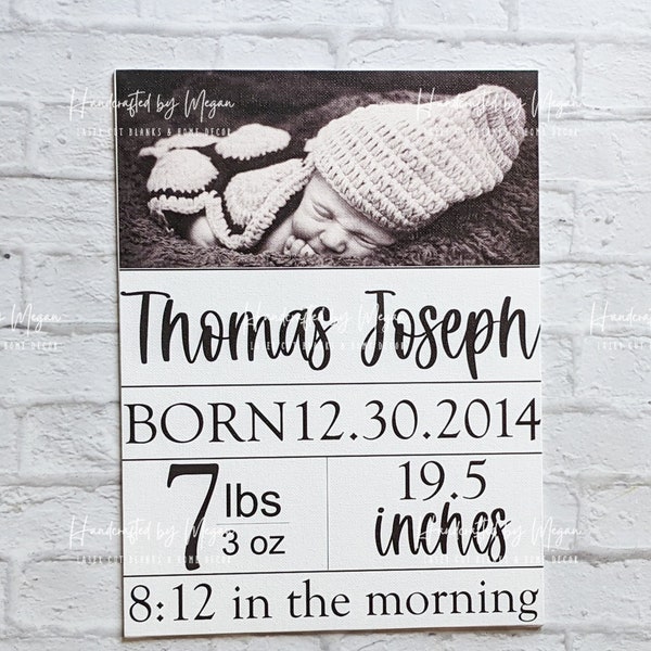 Custom Baby Canvas - Etsy