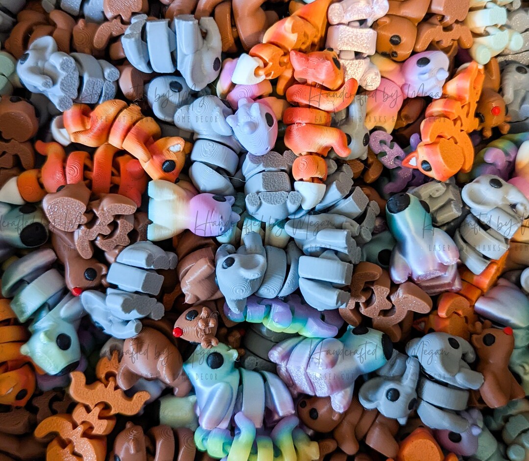 Mini Articulated Animals, Mammal Collection, Pocket Pets, 3d Printed ...