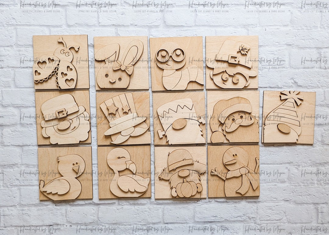 Holiday Faces Inserts - Ladder Inserts - Leaning Ladder - Wood Ladder ...