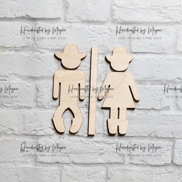 Cowboy Restroom Sign - Etsy