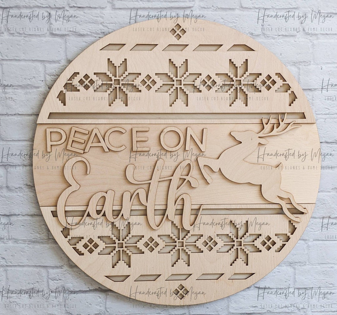 Peace on Earth Door Hanger- Unfinished Wood - Wooden Blanks- Wooden ...