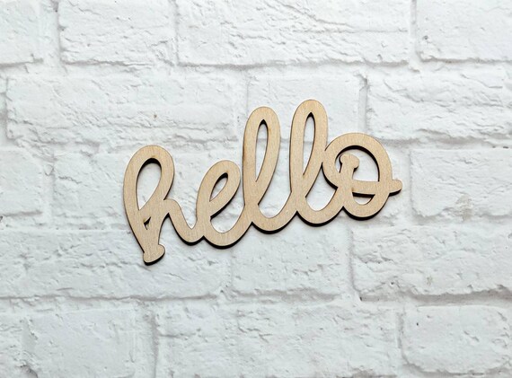 Hello Word Cutout Various Sizes Wooden Blanks Wooden | Etsy