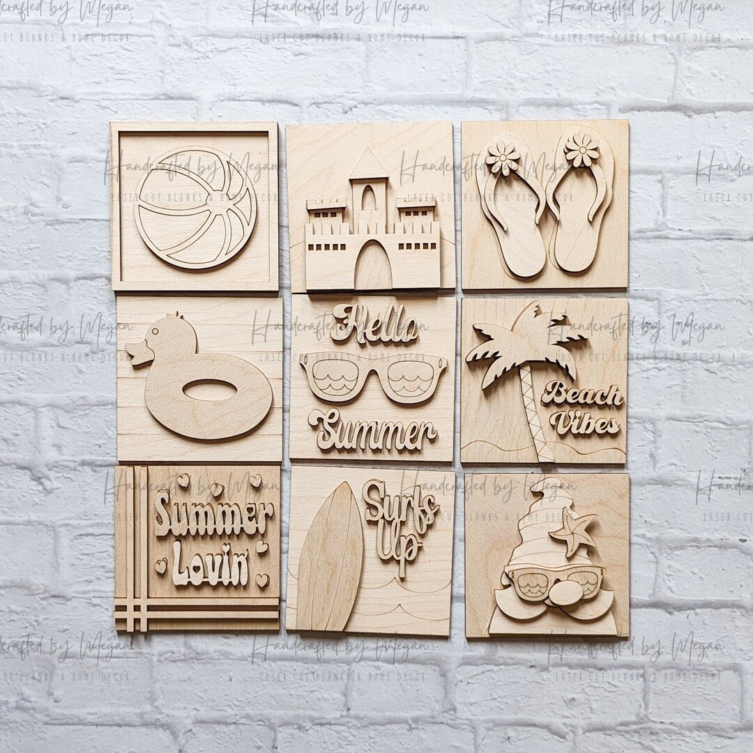 Summer Interchangeable Inserts - Ladder Inserts - Leaning Ladder - Wood ...