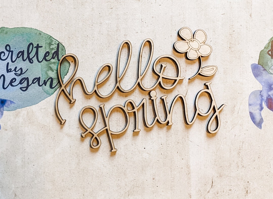 HELLO SPRING Unfinished Wood - Various Sizes - Wooden Blanks- Wooden ...