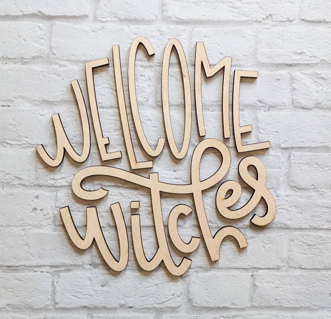 Welcome Witches Set Various Sizes Wooden Blanks Wooden Shapes Laser Cut ...