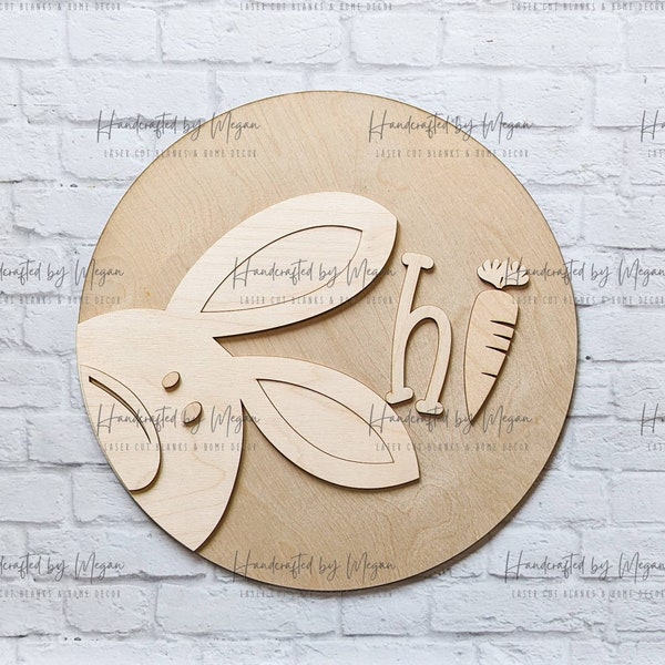 Wooden Easter Bunny Door Hangers - Etsy