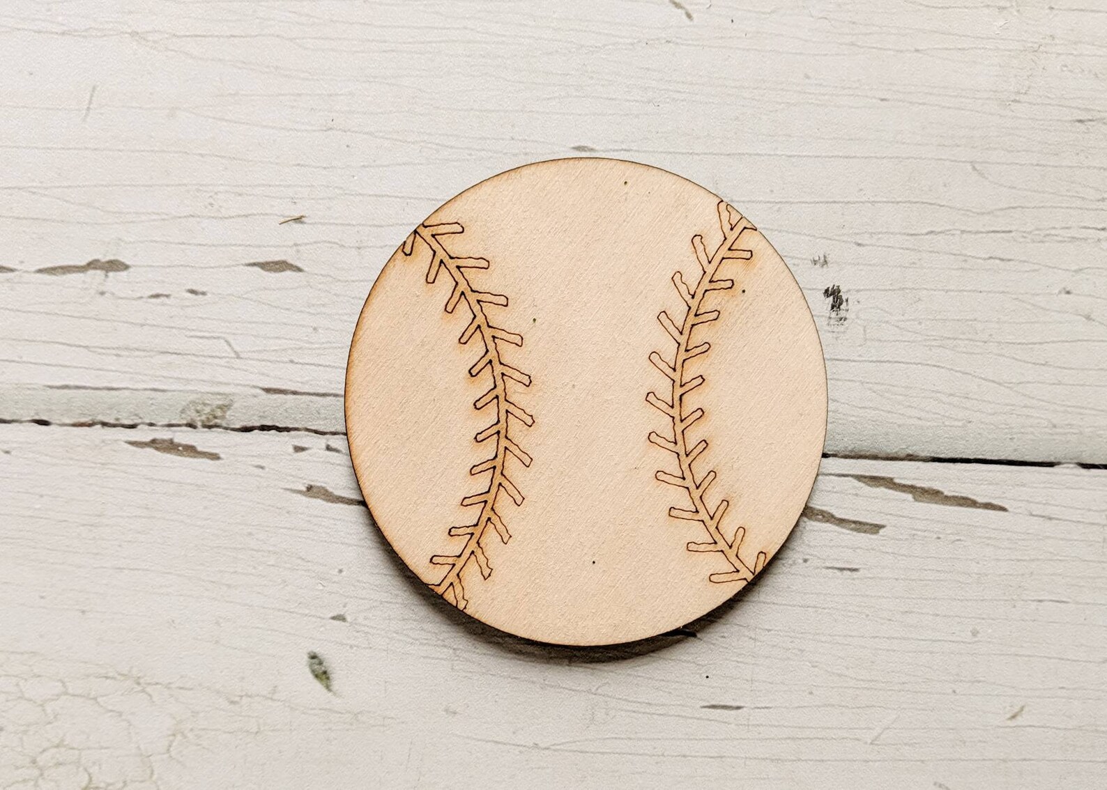 BASEBALL SHAPE Unfinished 1/4 Wood 3 Inch Wooden | Etsy