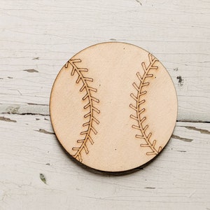 BASEBALL SHAPE Unfinished 1/4" Wood - 3 Inch - Wooden Blanks- Wooden ...