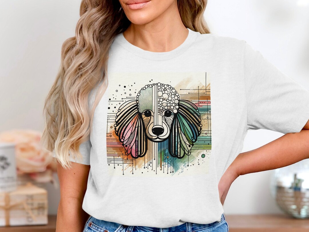Dog Art T-shirt, Poodle, Modern, Stylish, Abstract Art, Tshirt, Canine ...