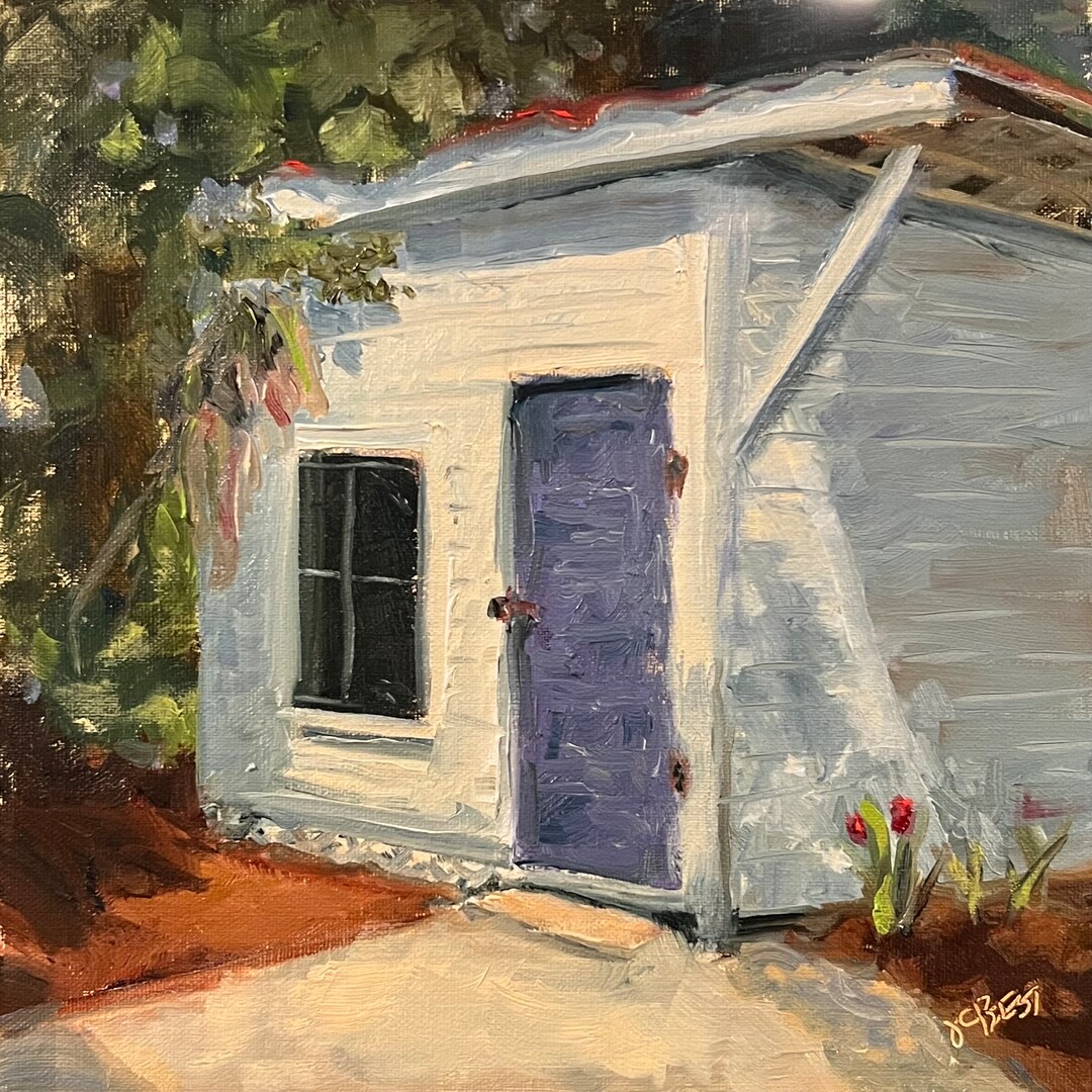 Small Oil Painting, Bright, Shed, House, “she Shed” 8x8 Oil - Etsy