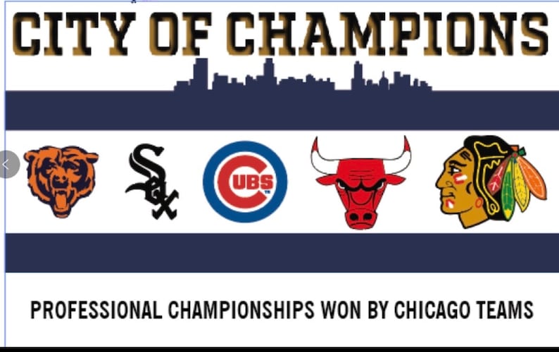 Chicago City of CHAMPIONS Sports Teams Logos White Sox, Bears, Bulls ...