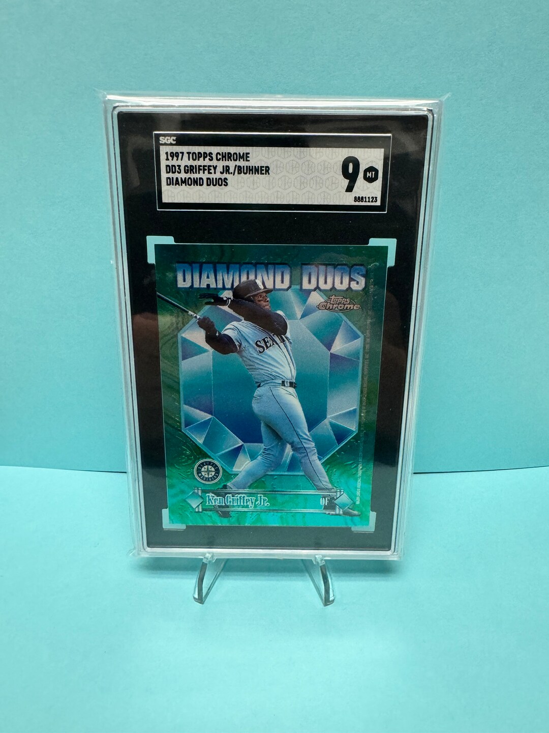 Ken Griffey Jr./ Jay Buhner 1997 Topps Chrome Dynamic Duos Card SGC 9 ...