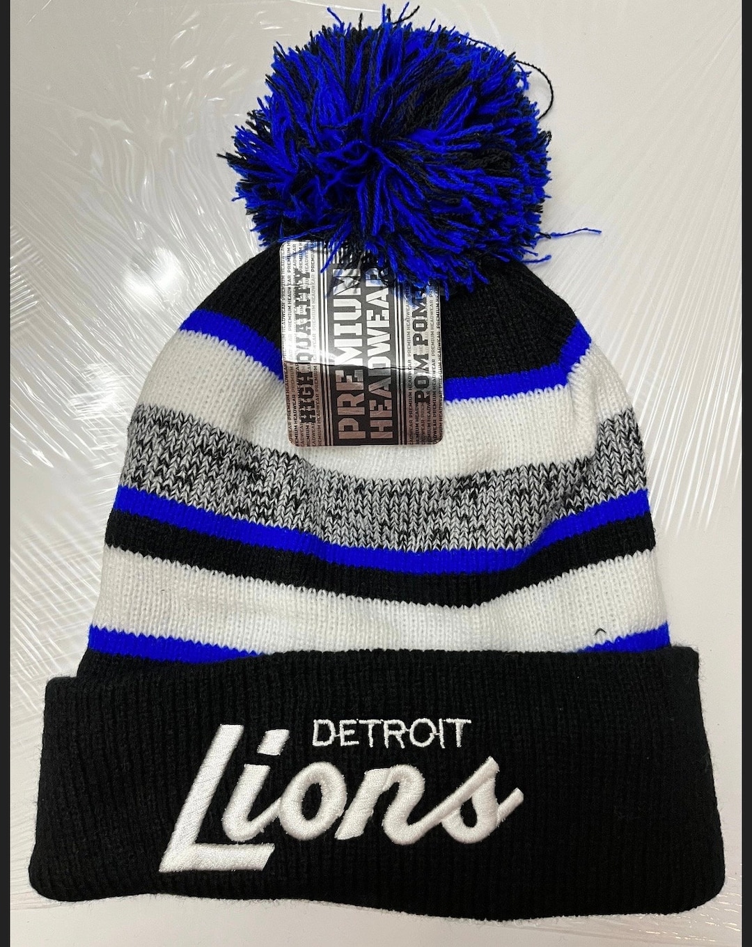 Detroit Lions Multi Color Tassel Fleece Lined Heavy Knit Hat - Etsy