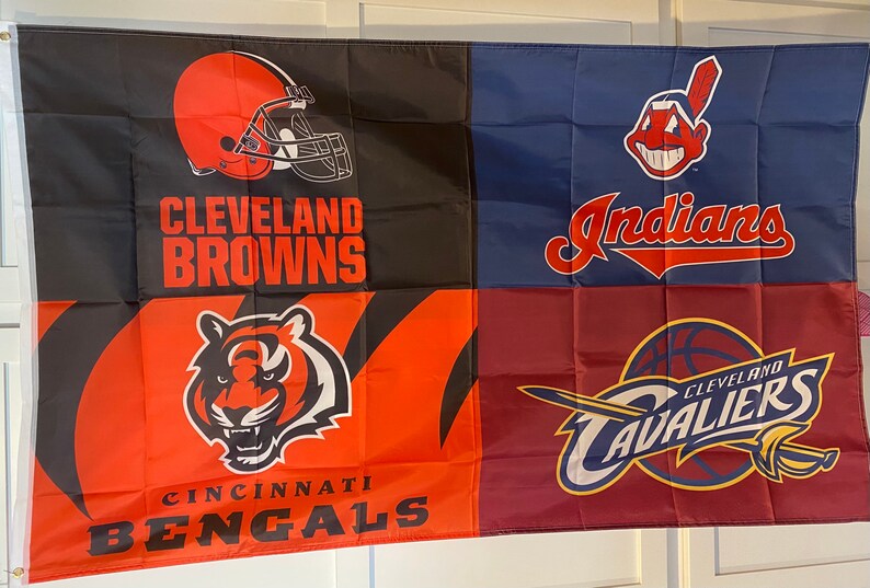 OHIO Sports Teams 4 LOGO Sports Teams Flags 3x 5 | Etsy