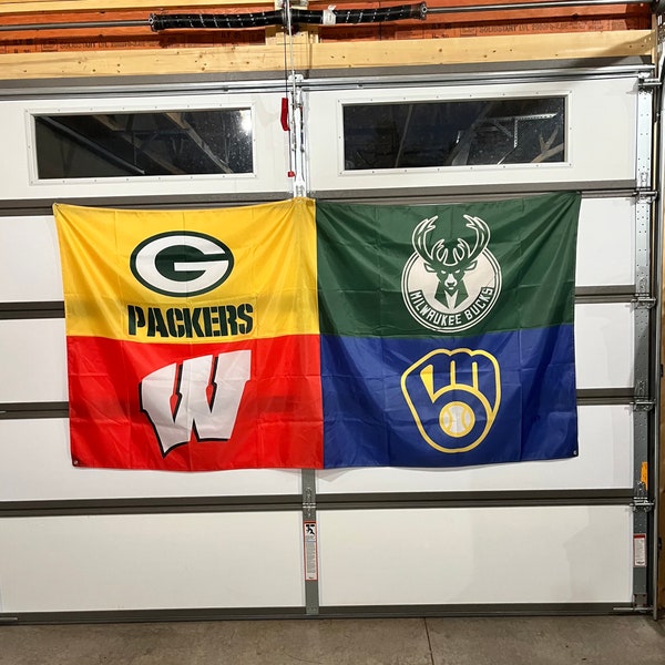 Packers Brewers Badgers Bucks Flag - Etsy