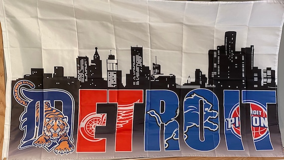 DETROIT City Sports Teams 4 LOGO Sports Teams Flags 3x 5 - Etsy