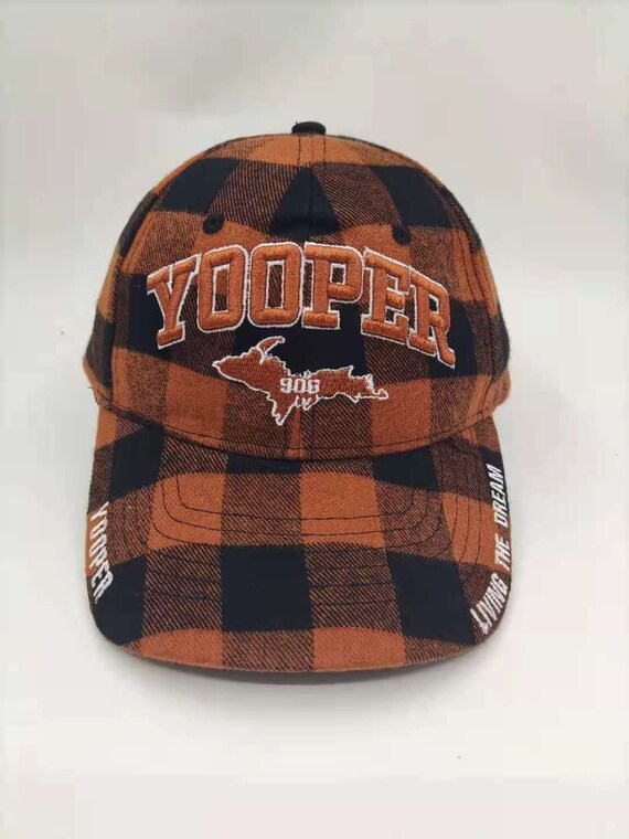 YOOPER/906 Embroidered BROWN & Black Plaid Hats. Adjustable | Etsy