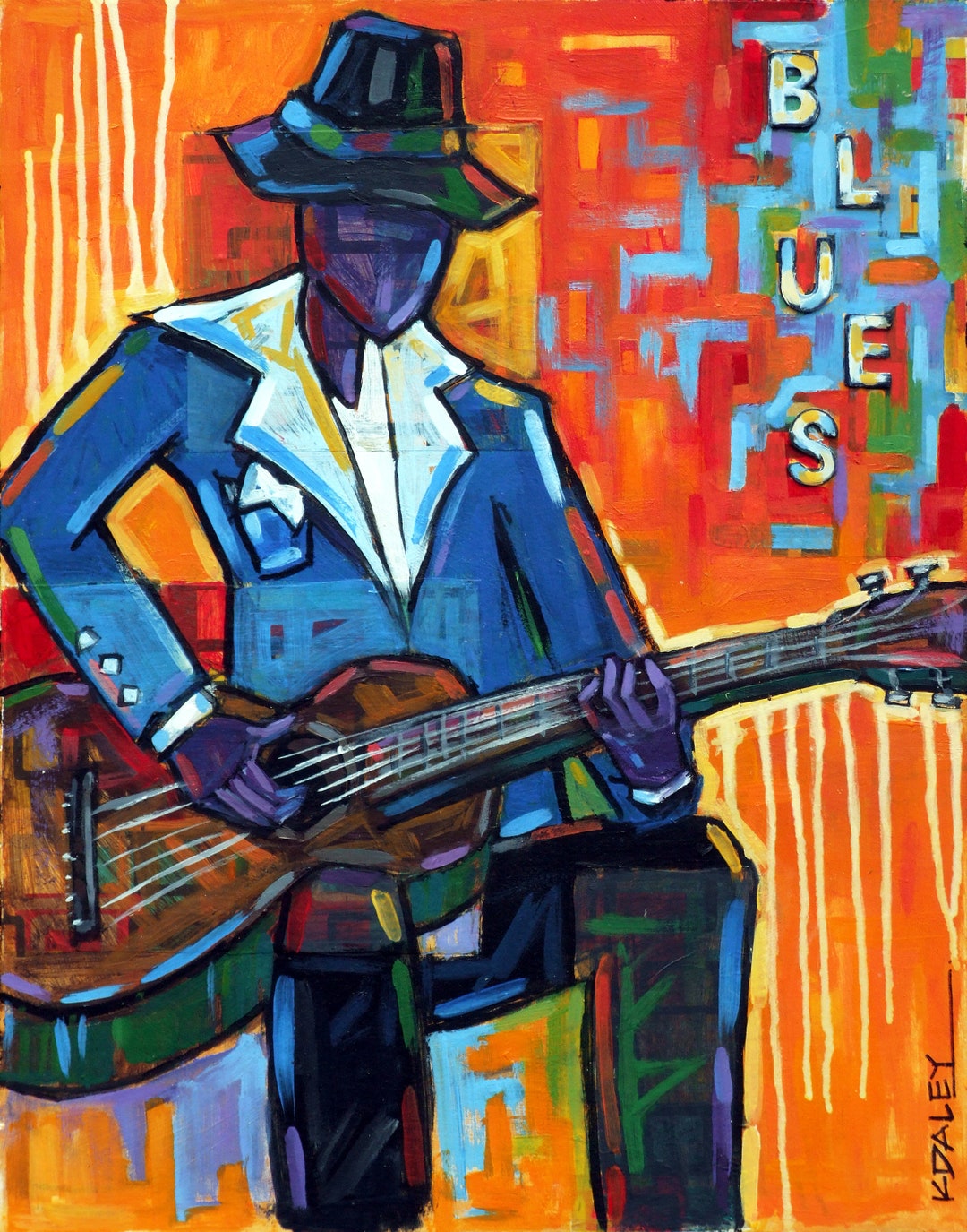 Blues Guitar Art Print - Etsy