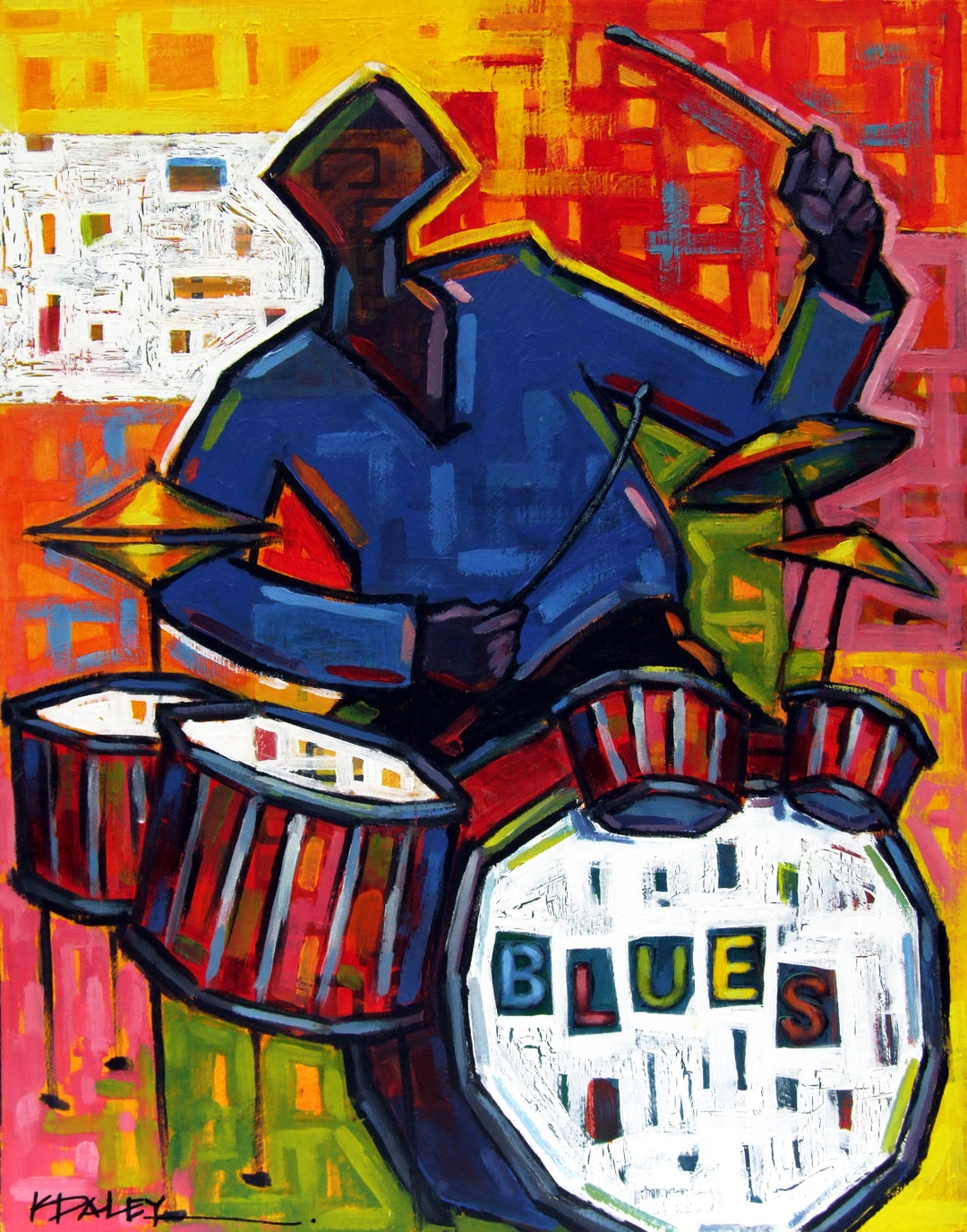 Blues Drummer Art Print - Etsy