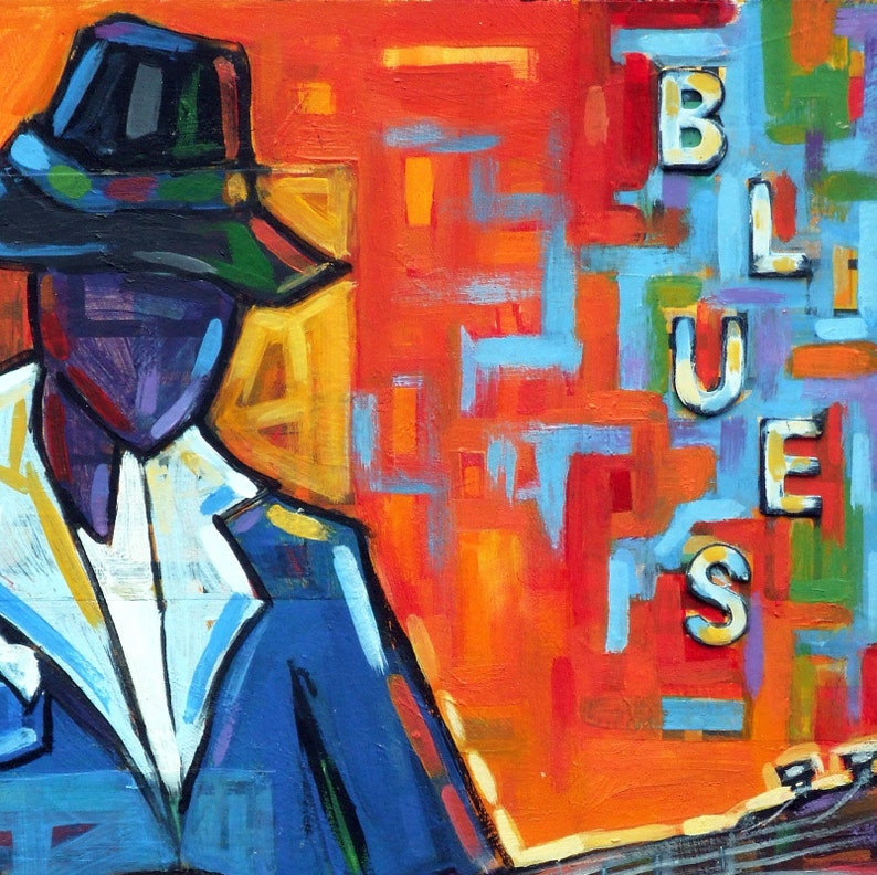 Blues Guitar Art Print - Etsy