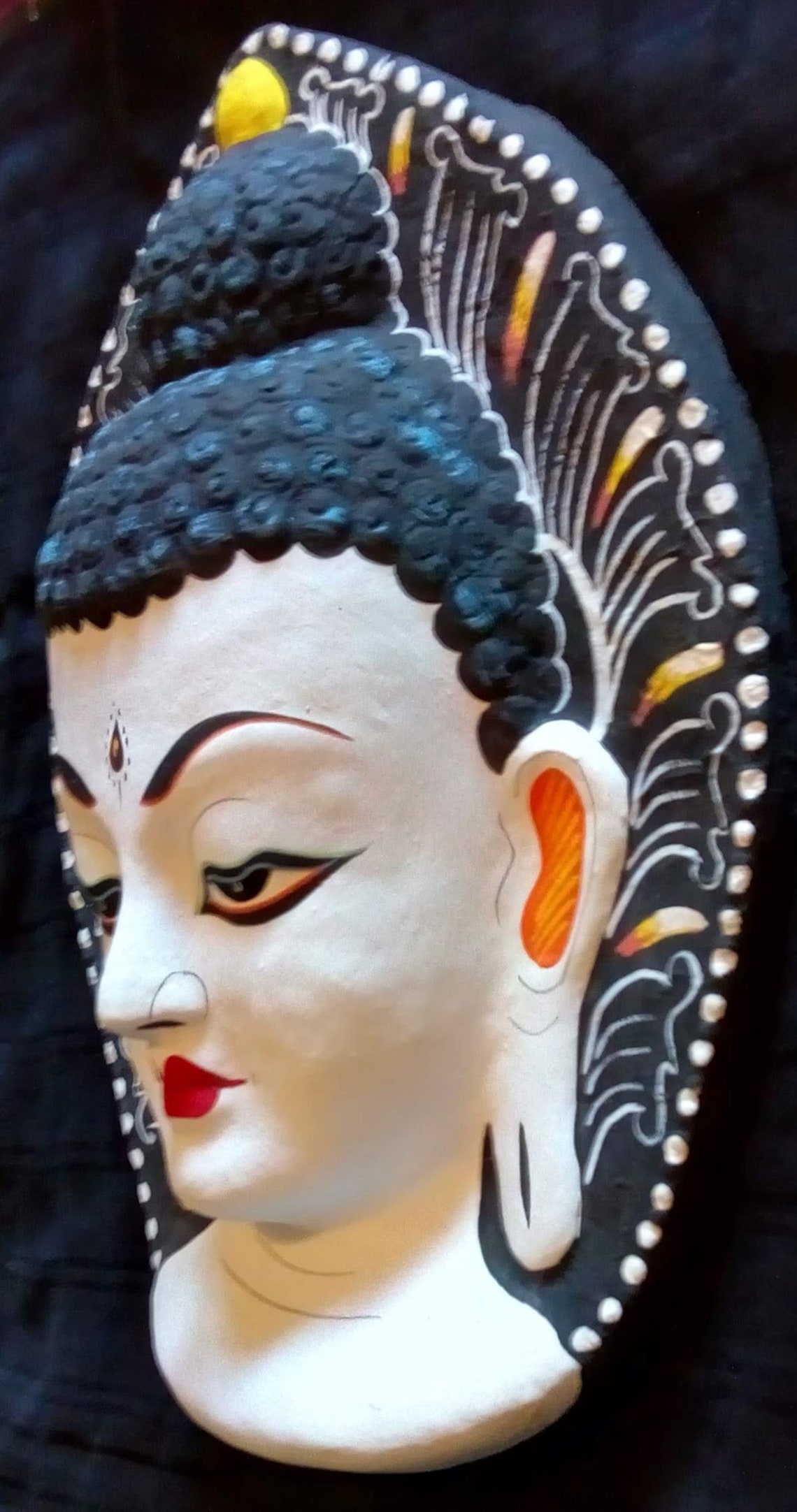 White Buddha Mask - Etsy