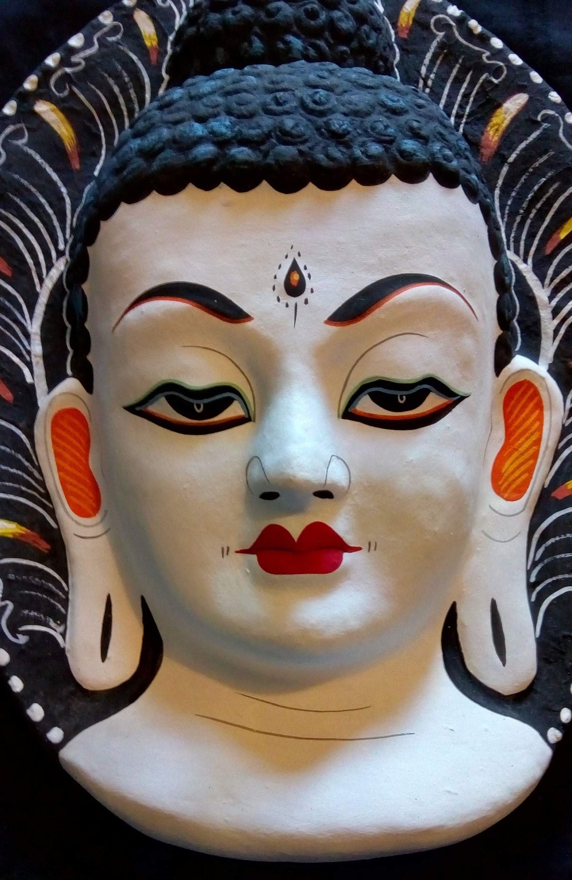 White Buddha Mask - Etsy