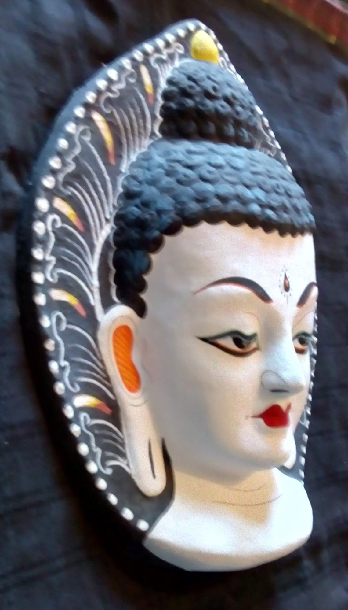 White Buddha Mask - Etsy