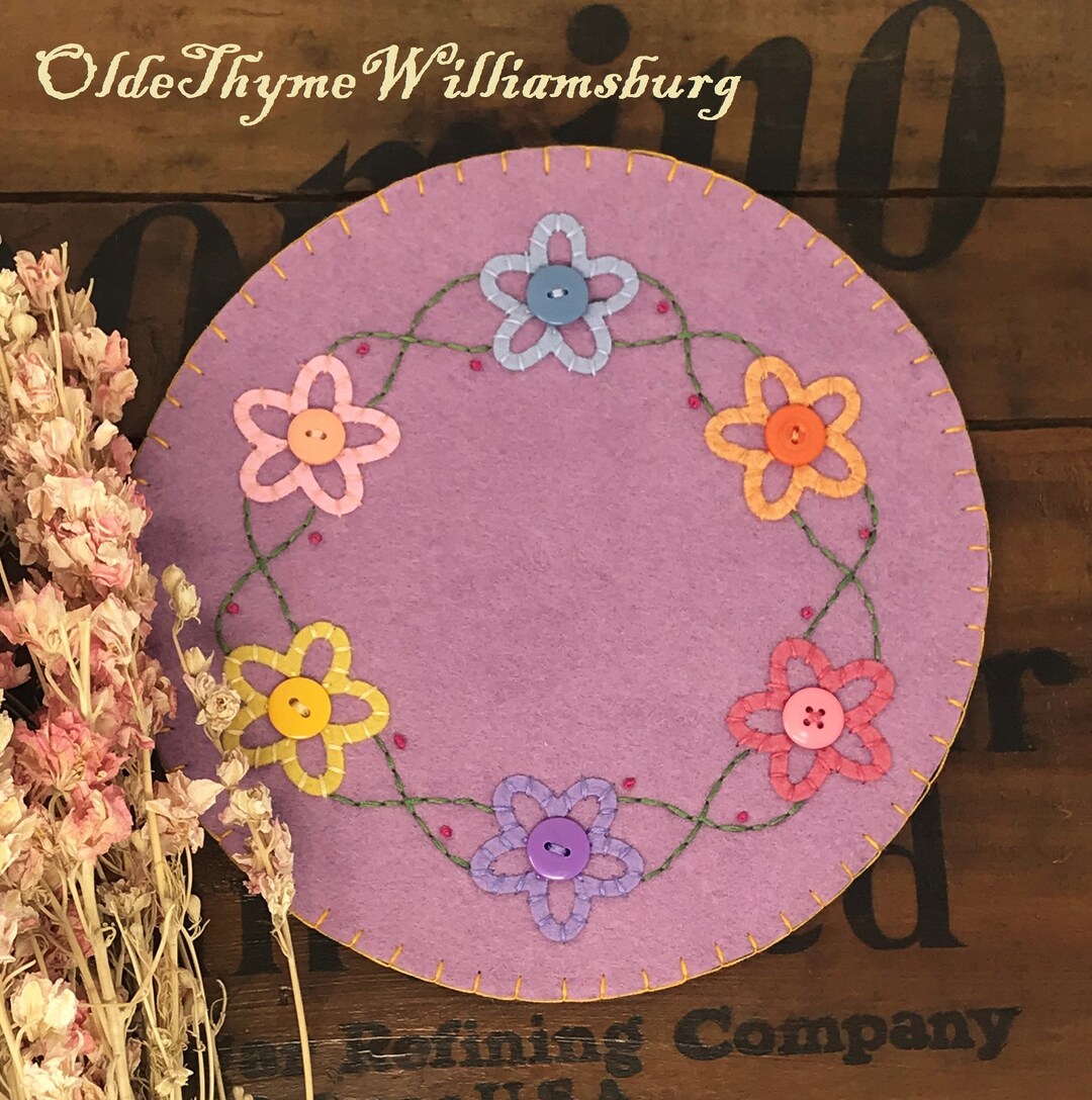 Primitive Stitchery EASTER Flowers Penny Rug ~ SPRING Bittersweet ...