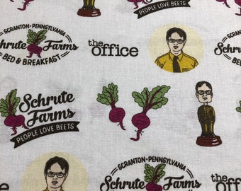 The Office Fabric Schrute Farms Face Mask Cotton Dwight - Etsy