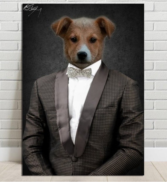 Custom Dog Portrait Classic Pet Portrait Custom Animal | Etsy