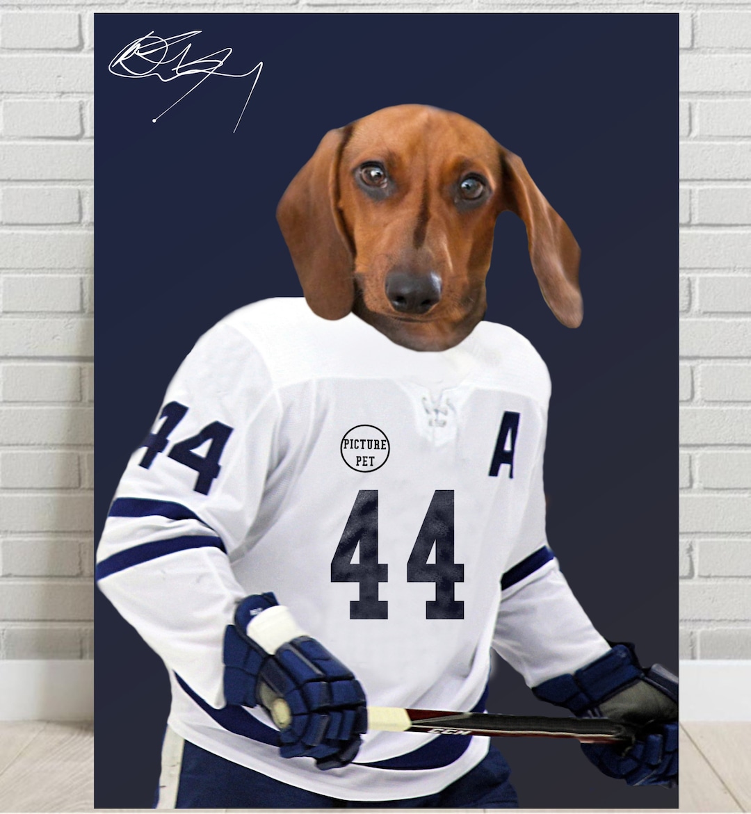 Custom Toronto Maple Leafs Pet Portrait: Hockey Dog or Cat Art - Etsy