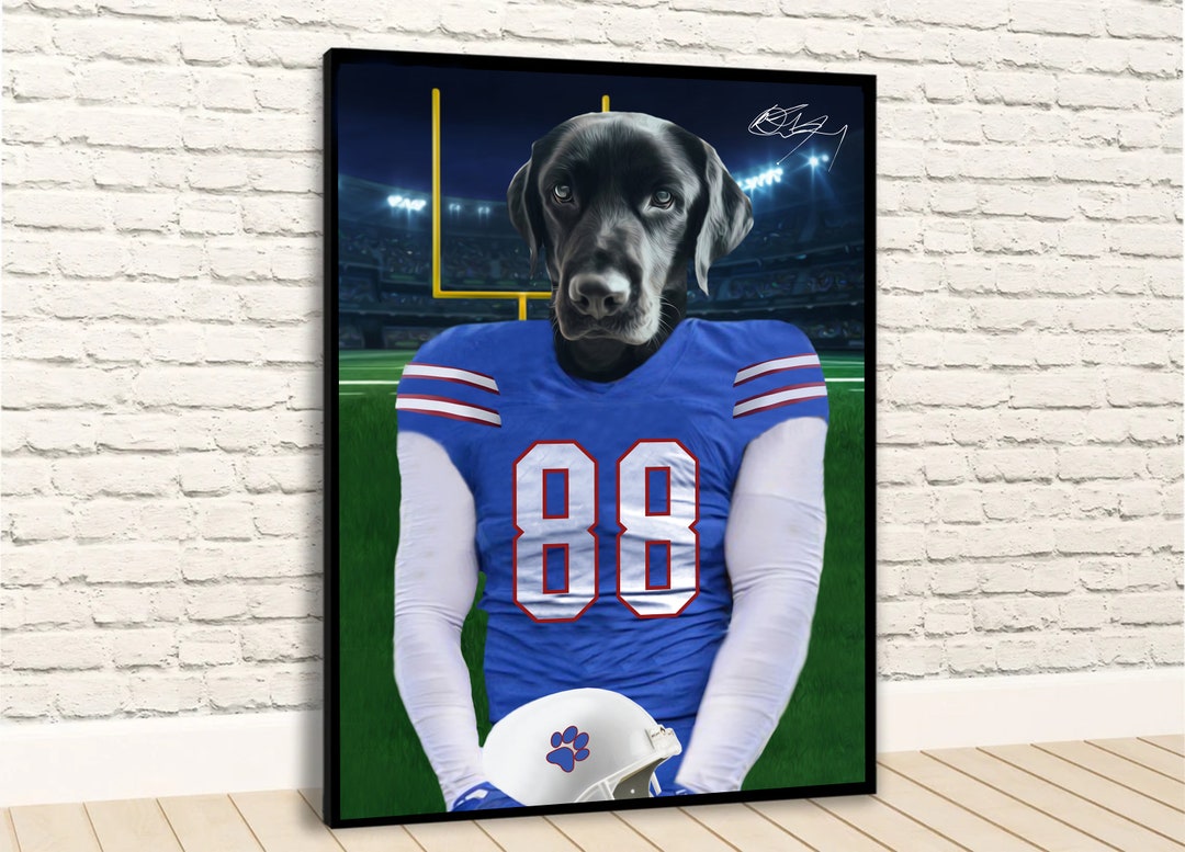 Buffalo Football Team Pet Portrait: Custom Dog Art Gift - Etsy