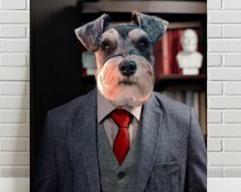 Custom Pet Portrait in Suit . Custom Dog Portrait in Suit . Custom Suit ...