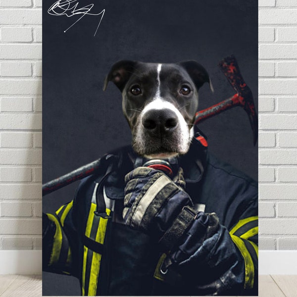 Firefighter Dog - Etsy