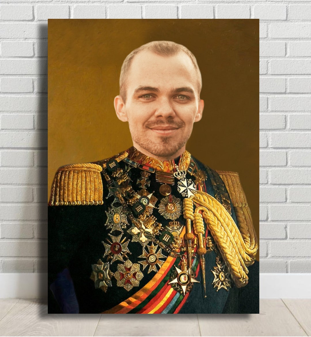 Custom Human Portrait, Royal Man Portrait, Dad Regal, General Portrait ...