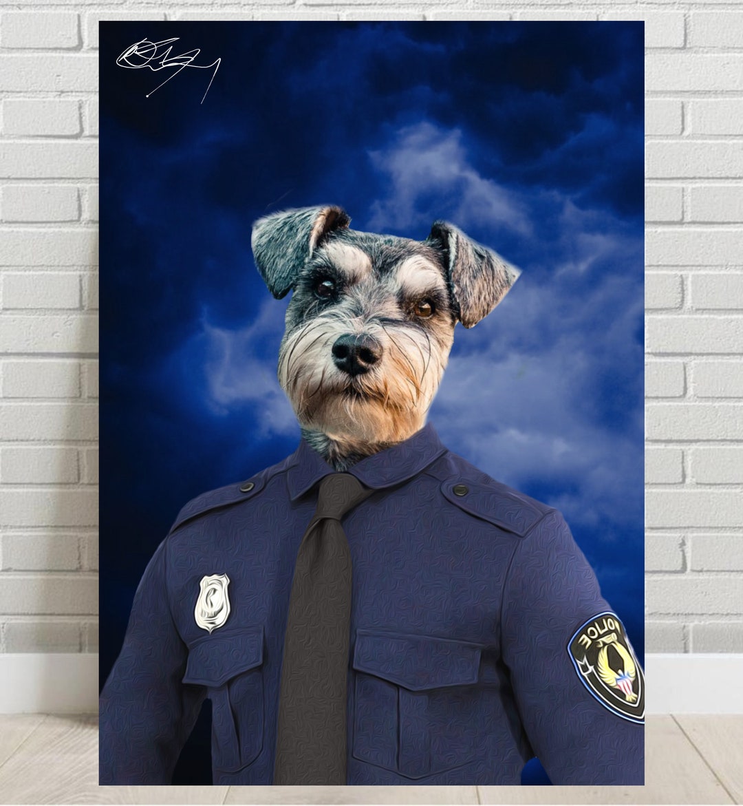Custom Dog Portrait. Custom Police Pet Portrait. Custom Pet Portrait ...