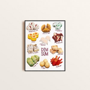 Dim Sum Poster Print | Food Illustration | Colored Pencil - Etsy