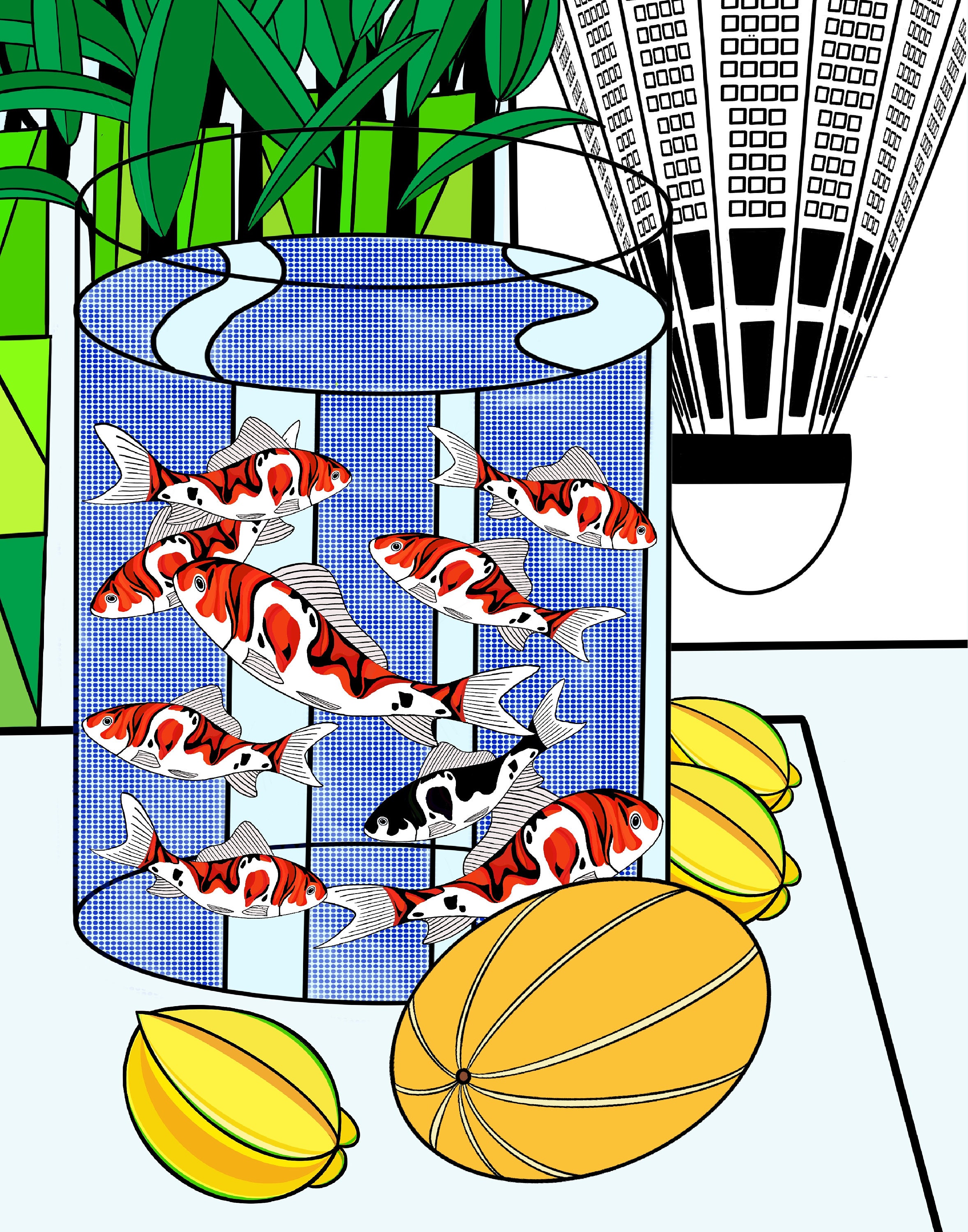 Koi Fish Pop Art Print | Still Life Illustration - Etsy