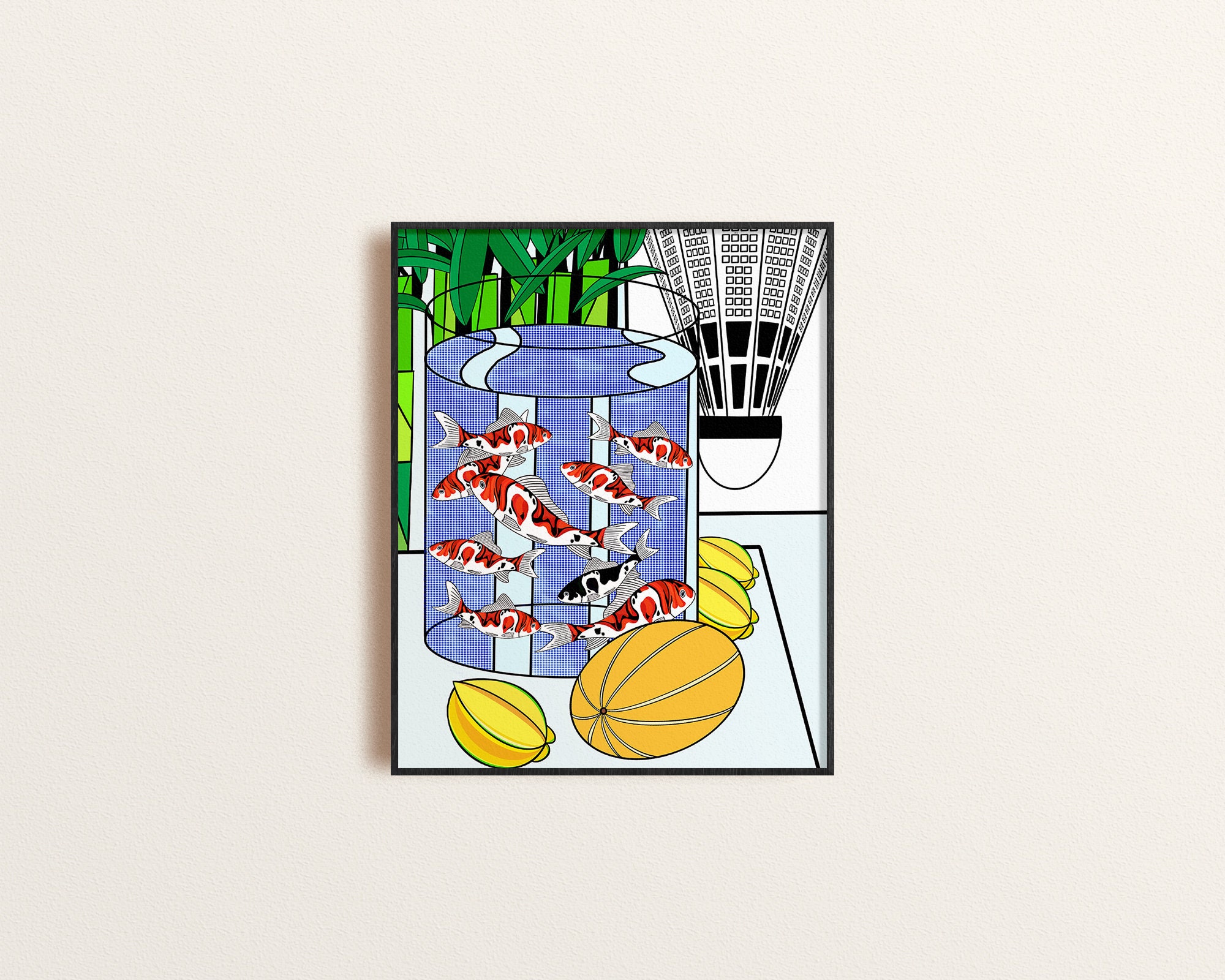 Koi Fish Pop Art Print | Still Life Illustration - Etsy