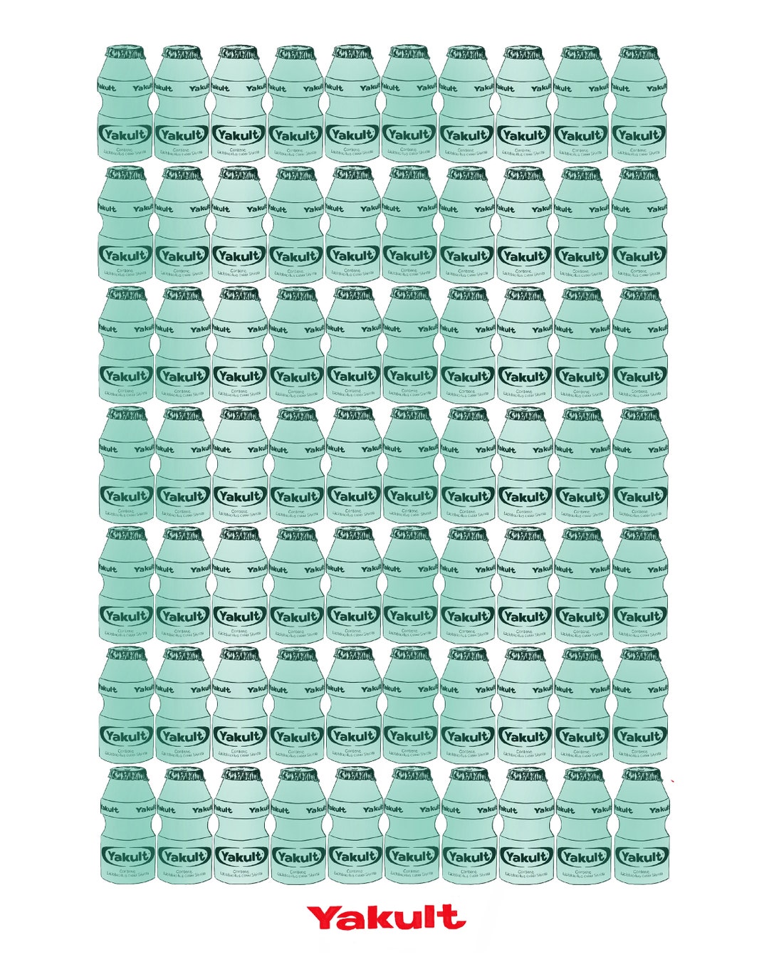 Yakult Bottles Poster Print | Drink Illustration | Pop Art | Digital ...