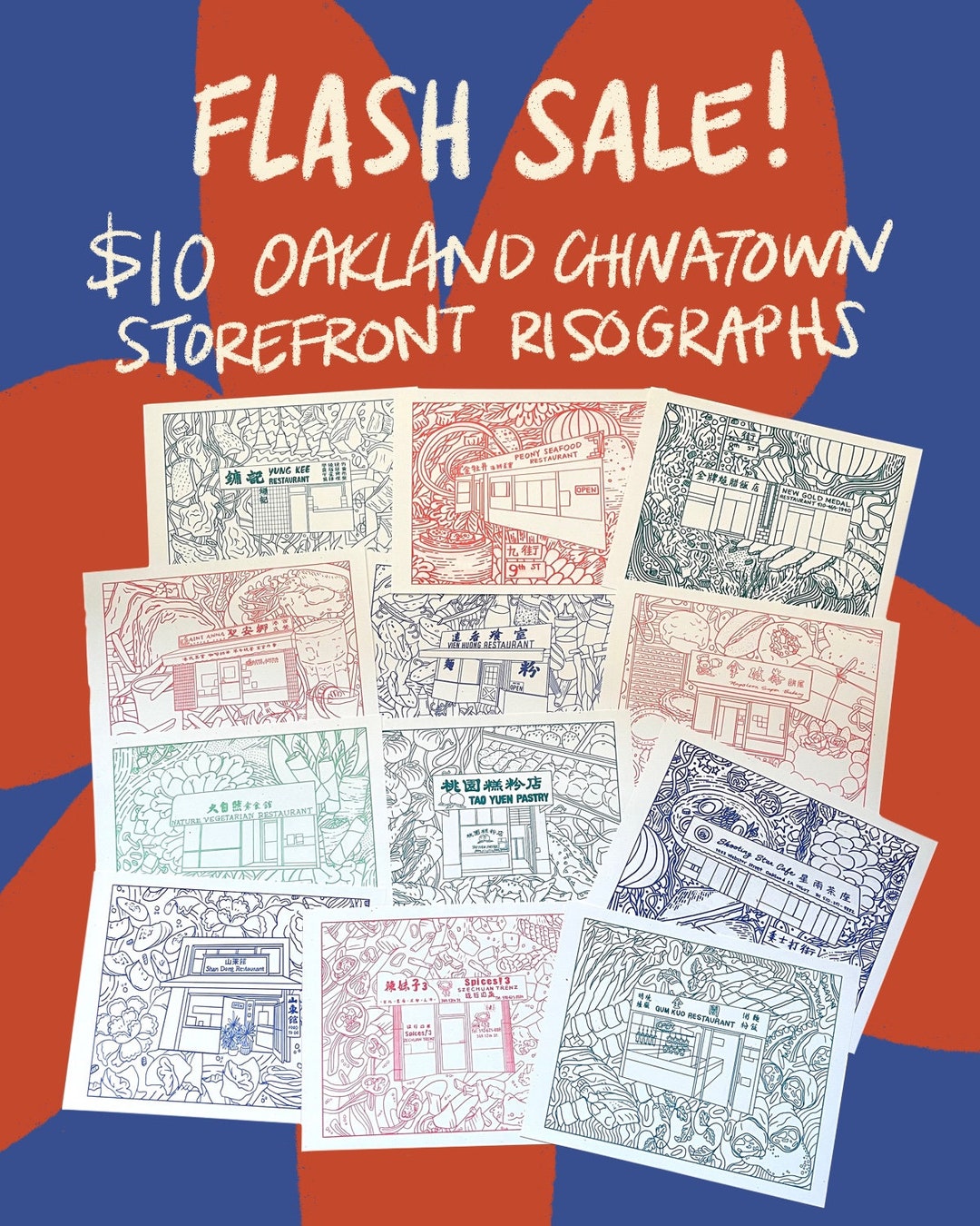 FLASH: Oakland Chinatown Storefront Risograph Print | Bay Area Food ...
