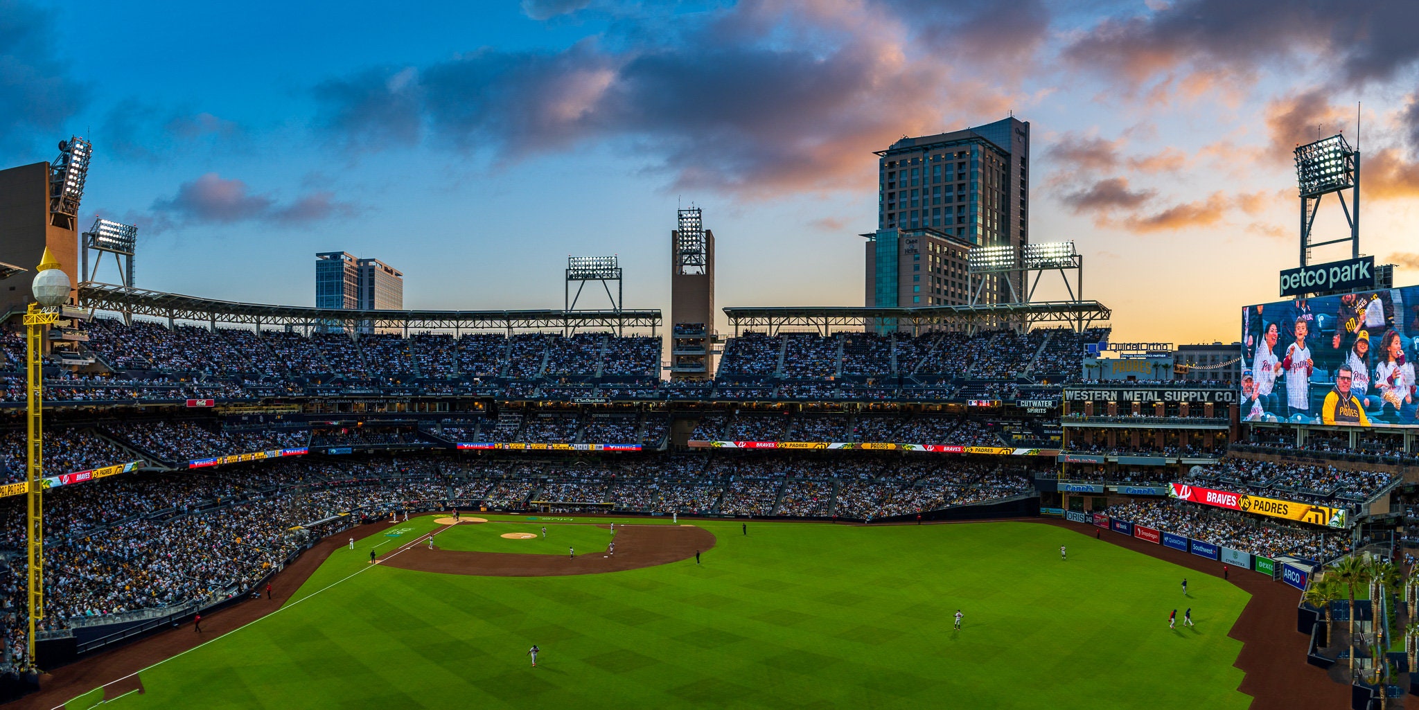 Petco Park Sunset Panorama - San Diego Padres - (hi-res Digital ...