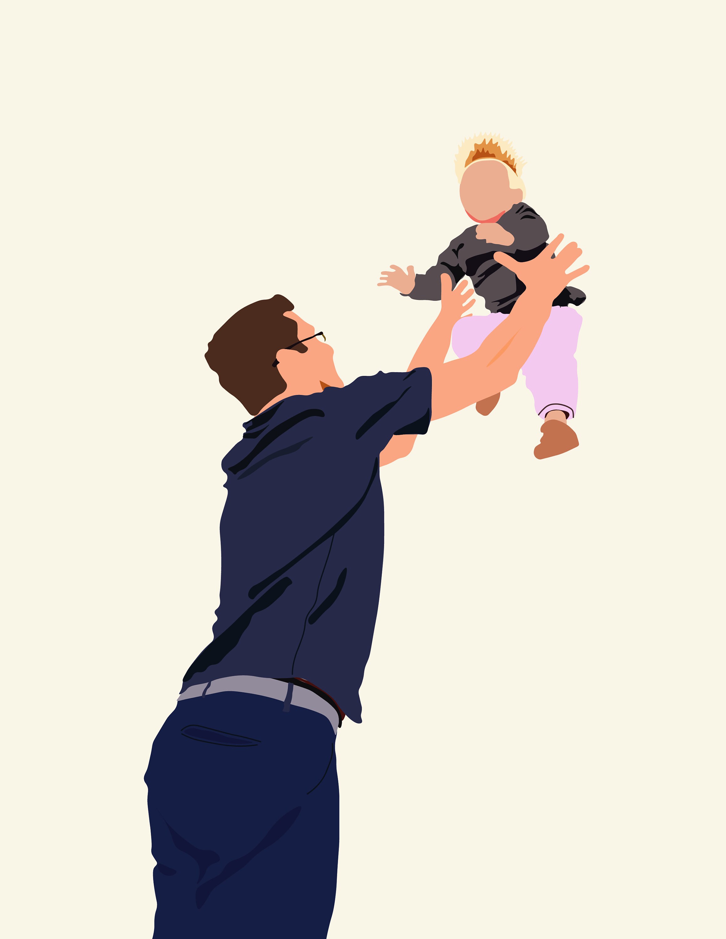 Two People Image. Personalized Flat Illustrations, Illustrated Portrait ...