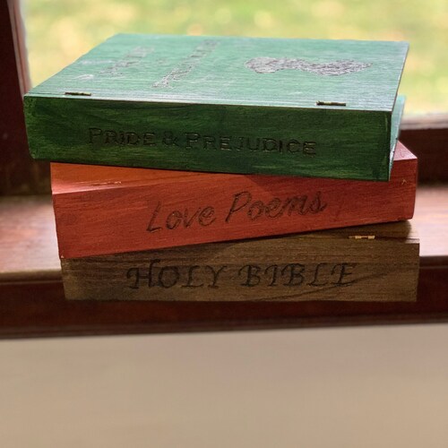 Wooden Book Box Unfinished Wood Book Box Wood Book Blank - Etsy