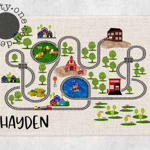 Kids Placemat | Road Placemat | Train Track | Personalized | Font ...