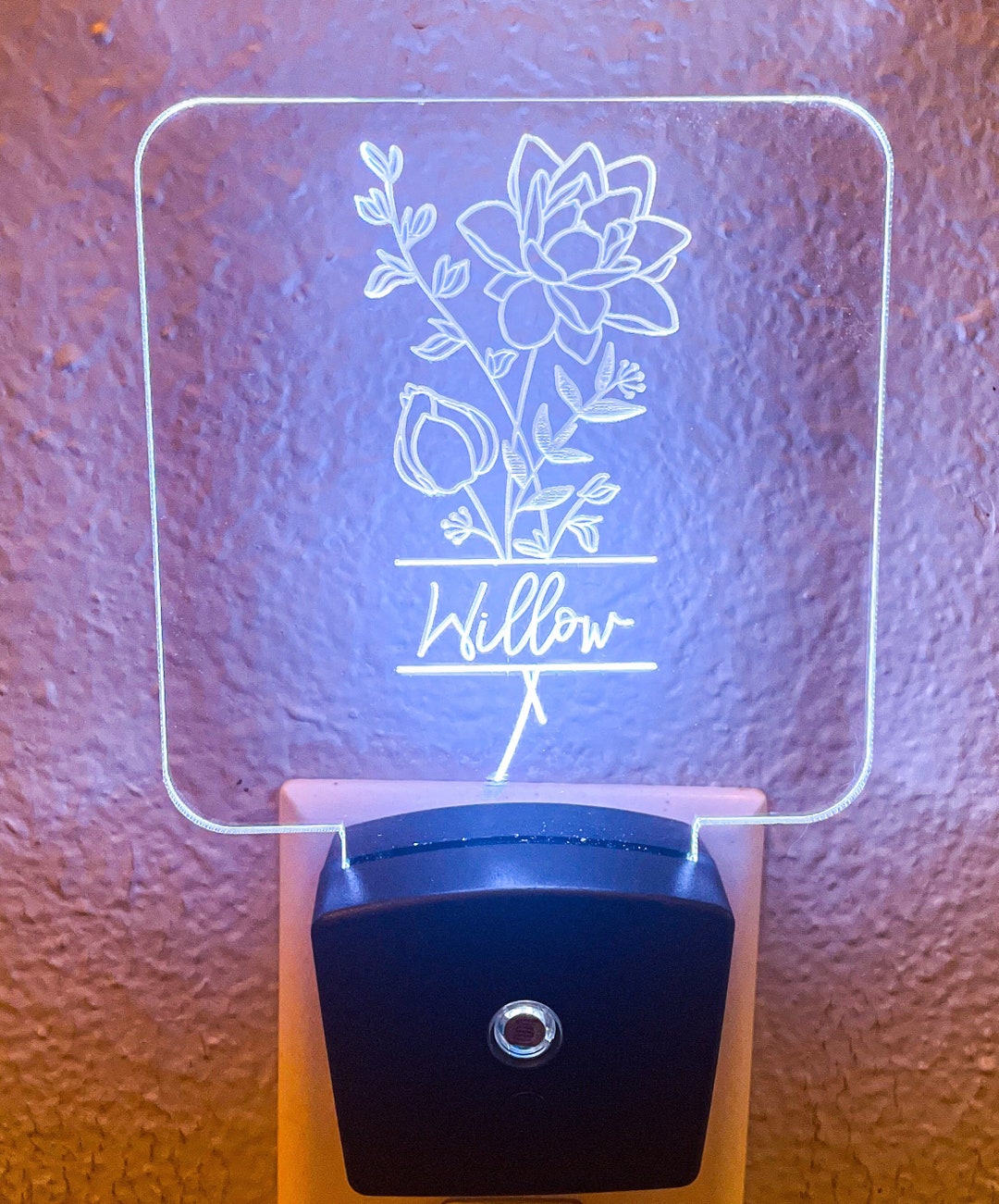 Birth Flower Light | Birth Month Flower | Color Changing | Plug in ...