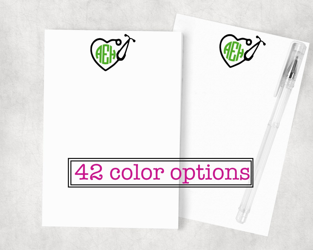 Personalized Notepad Stationary Monogram Notepad Choose Your Color ...